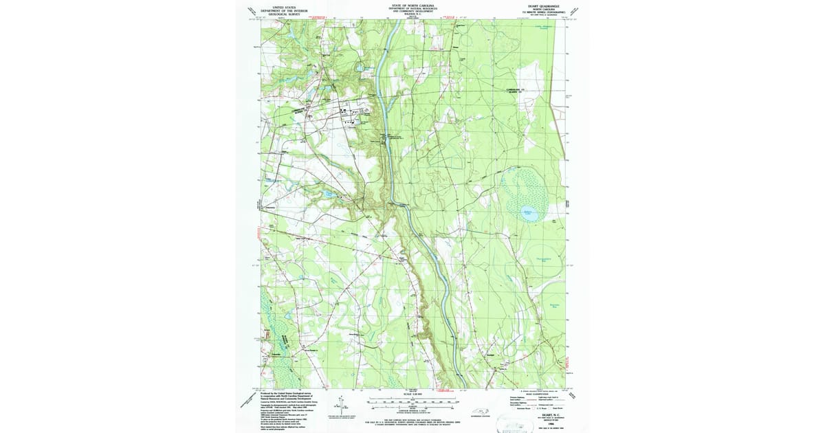 1986 Map of Duart, Bladen County, NC — High-Res | Pastmaps