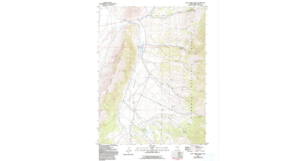 1981 Map of Duck Creek Valley, White Pine County, NV — High-Res, 1994 ...