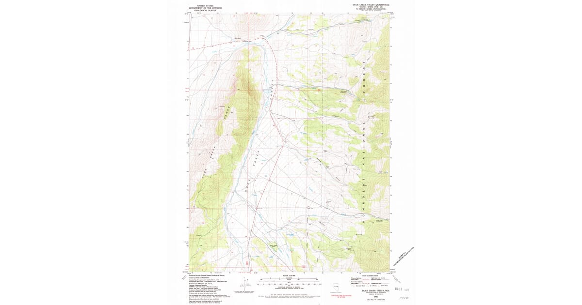 1981 Map of Duck Creek Valley, White Pine County, NV — High-Res | Pastmaps