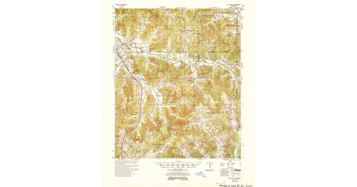 1954 Map of Duck Hill, MS — High-Res | Pastmaps