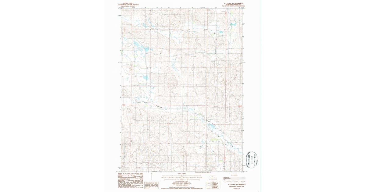 1986 Map of Duck Lake NE, Cherry County, NE — High-Res | Pastmaps