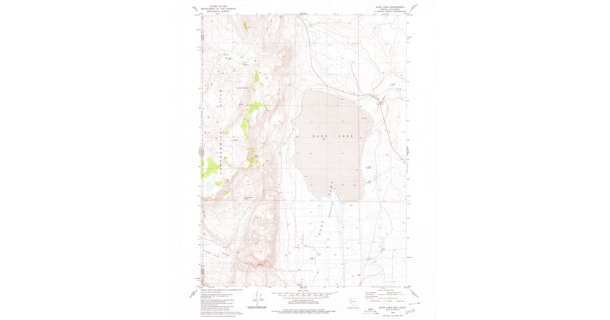 1979 Map of Duck Lake, Washoe County, NV — High-Res | Pastmaps