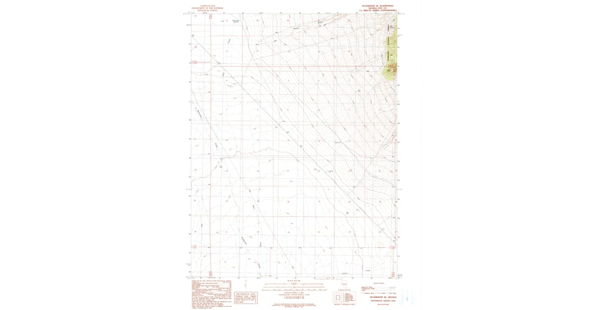 1990 Map of Duckwater SE, Nye County, NV — High-Res | Pastmaps