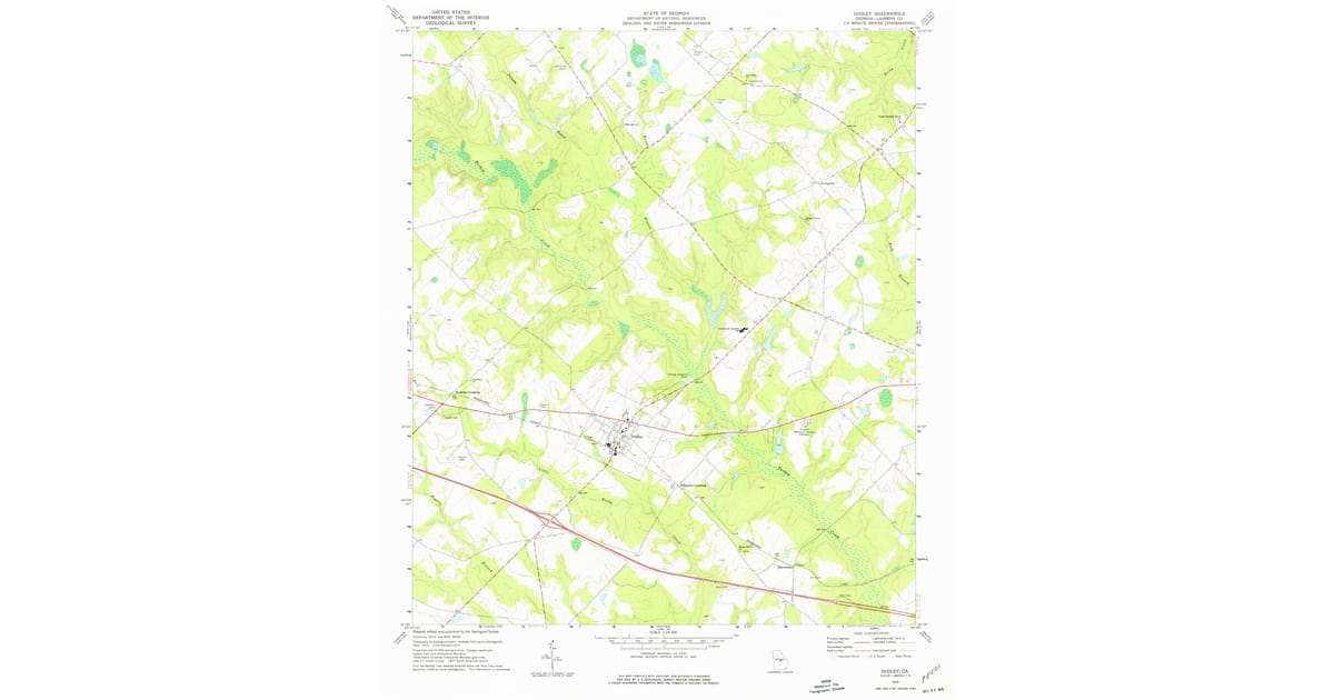 1974 Map of Dudley, GA — High-Res | Pastmaps