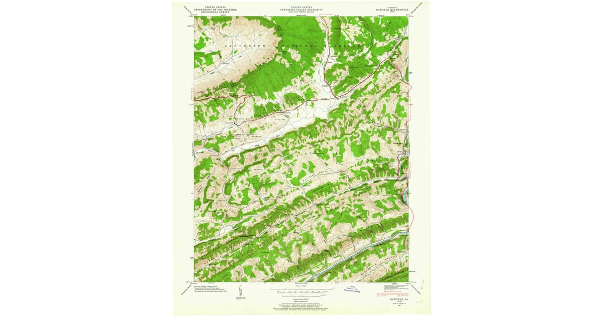 1947 Map of Duffield, VA — High-Res | Pastmaps