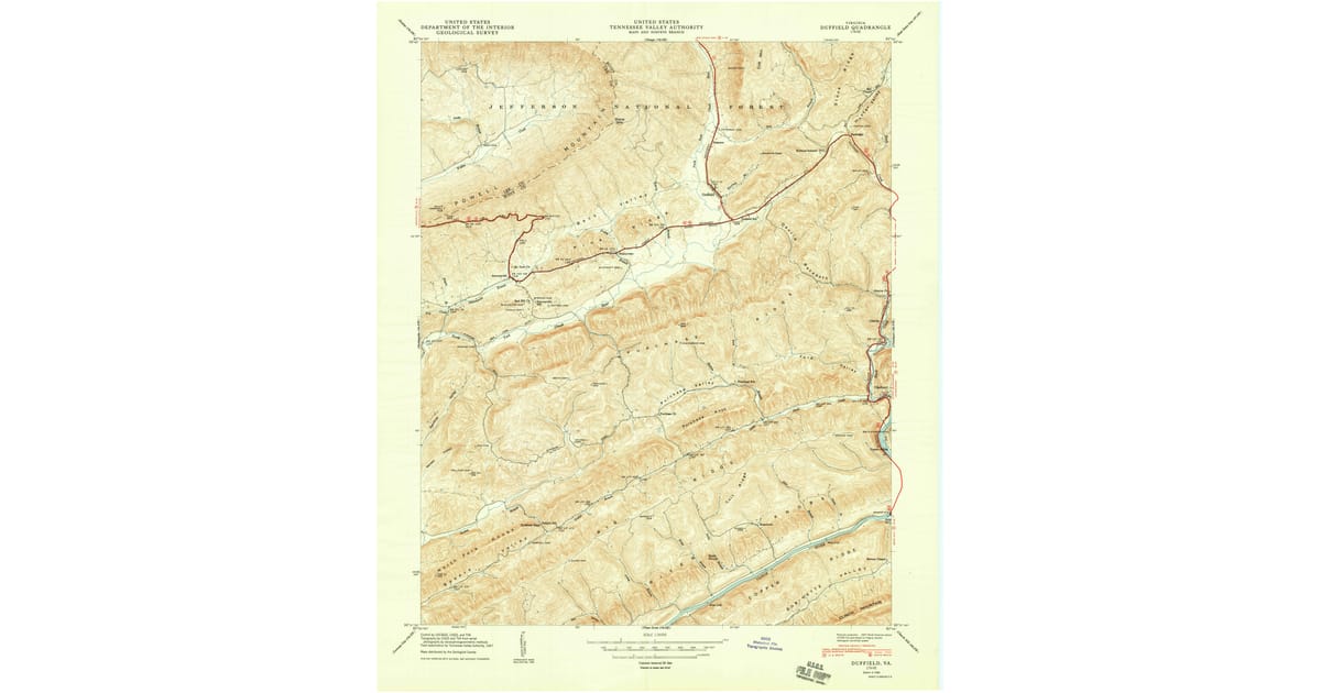 1950 Map of Duffield, VA — High-Res | Pastmaps