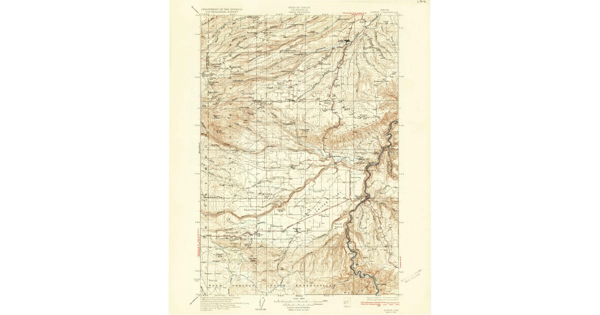 1934 Map of Dufur, OR — High-Res | Pastmaps