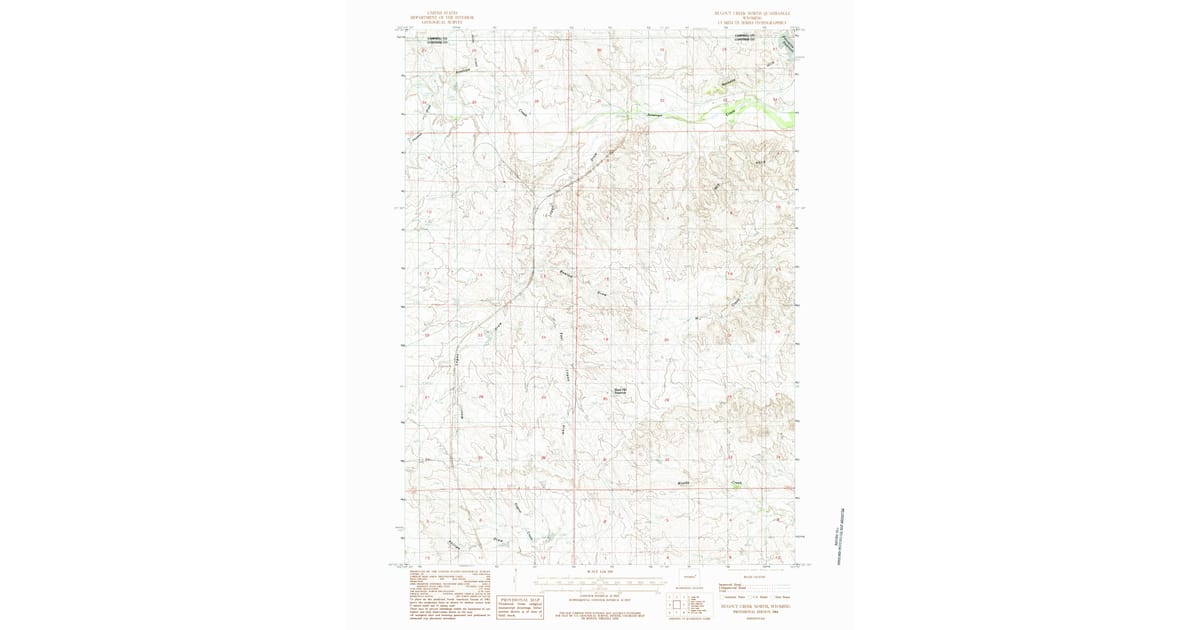 1984 Map of Dugout Creek North, Converse County, WY — High-Res | Pastmaps