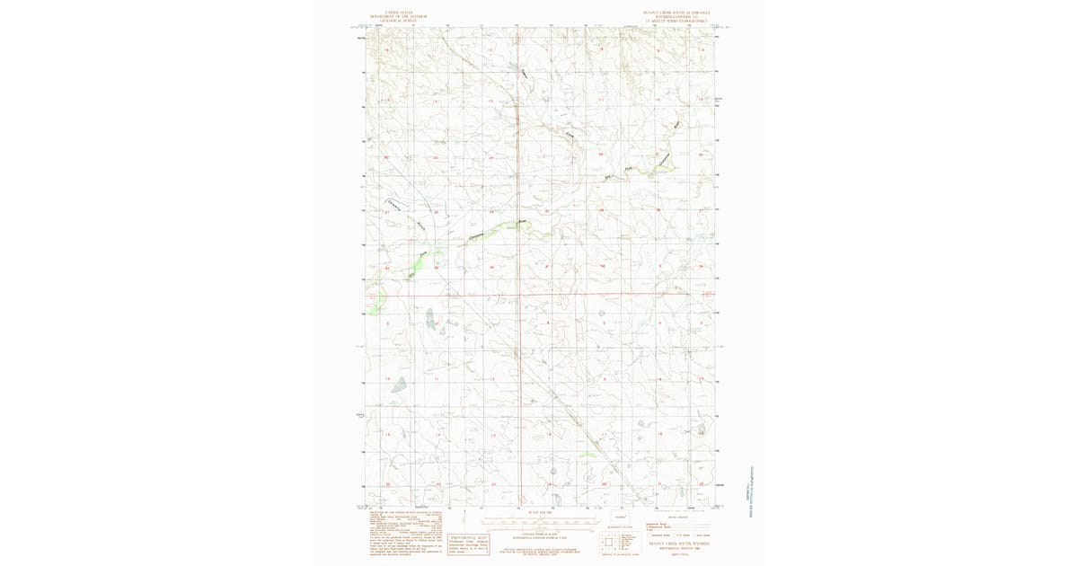 1984 Map of Dugout Creek South, Converse County, WY — High-Res | Pastmaps