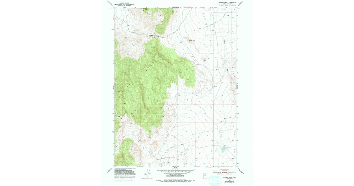 1953 Map of Dugway Pass, Juab County, UT — High-Res, 1993 Print | Pastmaps