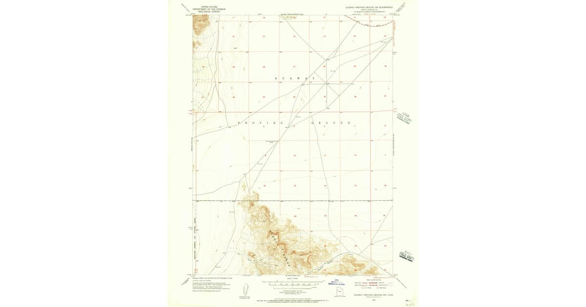 1954 Map of Dugway Proving Ground SW, Tooele County, UT — High-Res ...