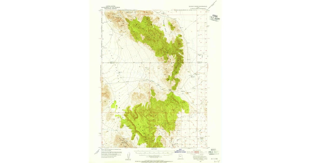 1953 Map of Dugway Range, Juab County, UT — High-Res | Pastmaps