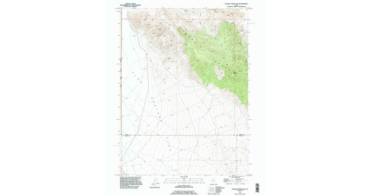 1993 Map of Dugway Range NW, Tooele County, UT — High-Res | Pastmaps