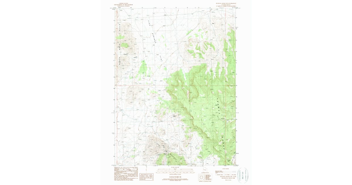 1988 Map of Dugway Range SW, Juab County, UT — High-Res | Pastmaps