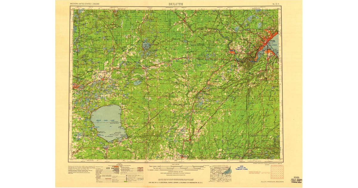 1958 Map of Duluth, MN — High-Res | Pastmaps