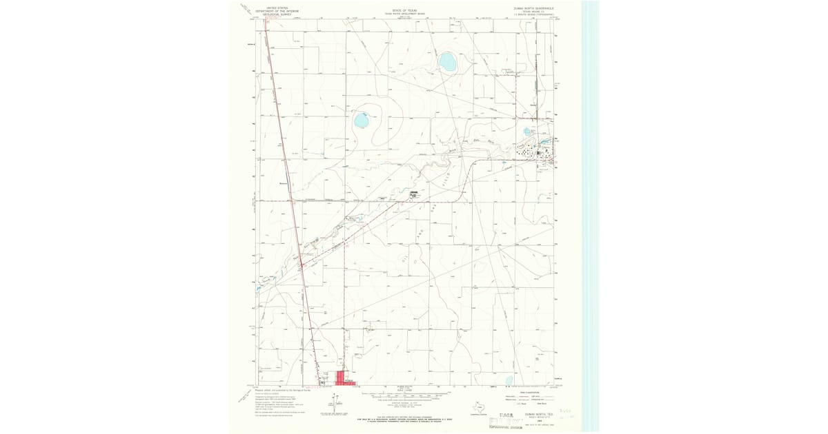 1965 Map of Dumas North, Moore County, TX — High-Res | Pastmaps