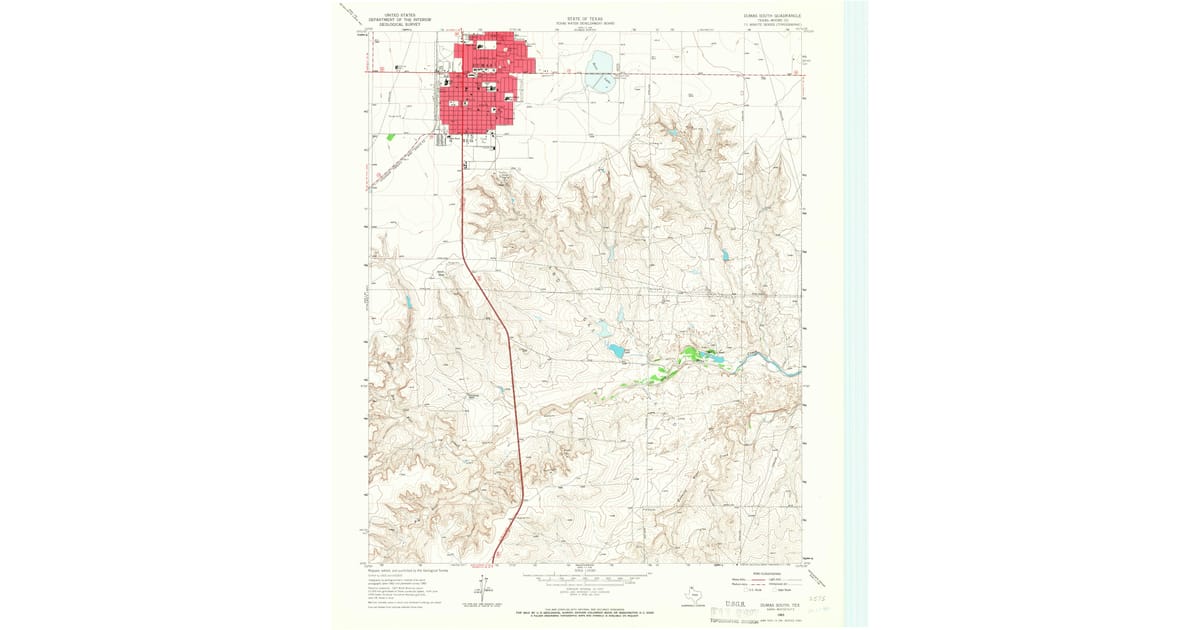1965 Map of Dumas South, Moore County, TX — High-Res | Pastmaps