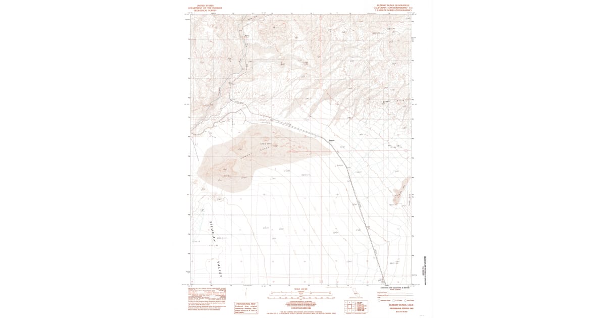 1983 Map of Dumont Dunes, San Bernardino County, CA — High-Res, 1985 ...
