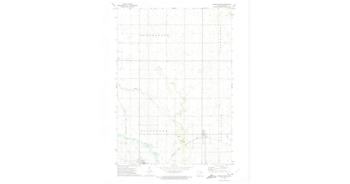 1972 Map of Dumont North, Butler County, IA — High-Res | Pastmaps
