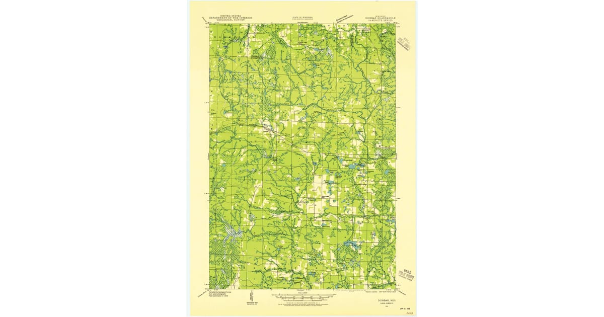 1939 Map of Dunbar, WI — High-Res | Pastmaps