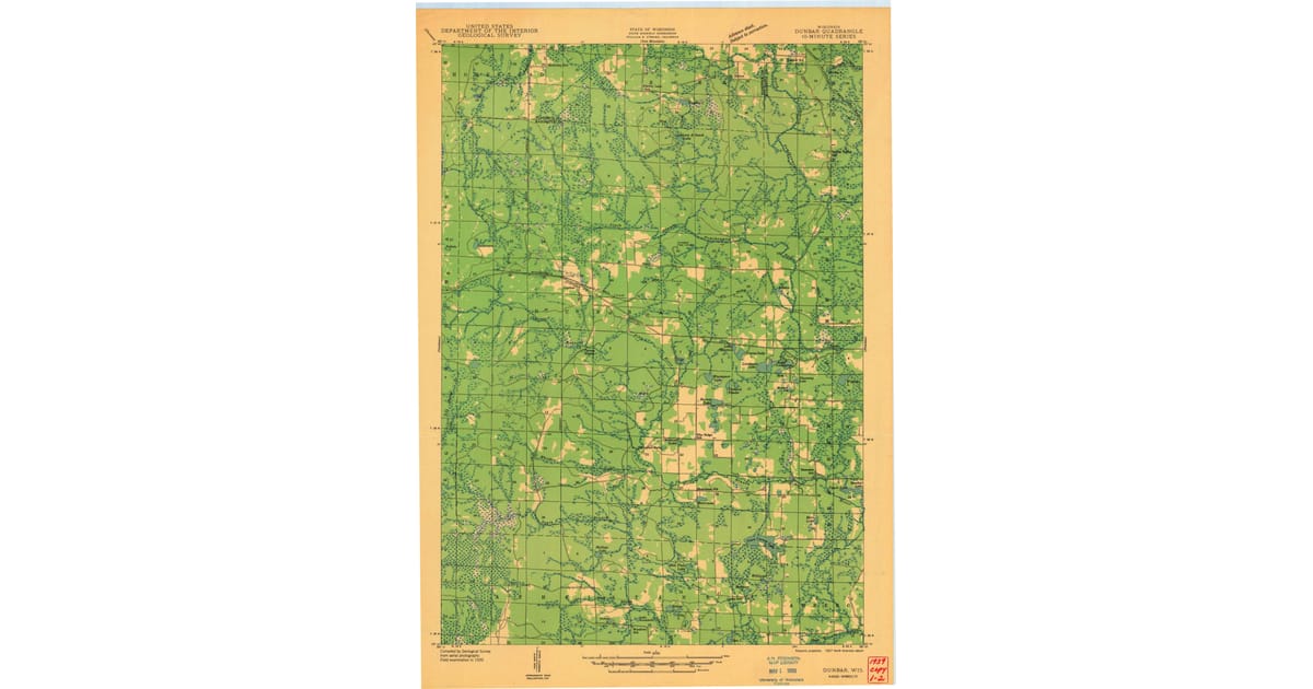 1941 Map of Dunbar, WI — High-Res | Pastmaps