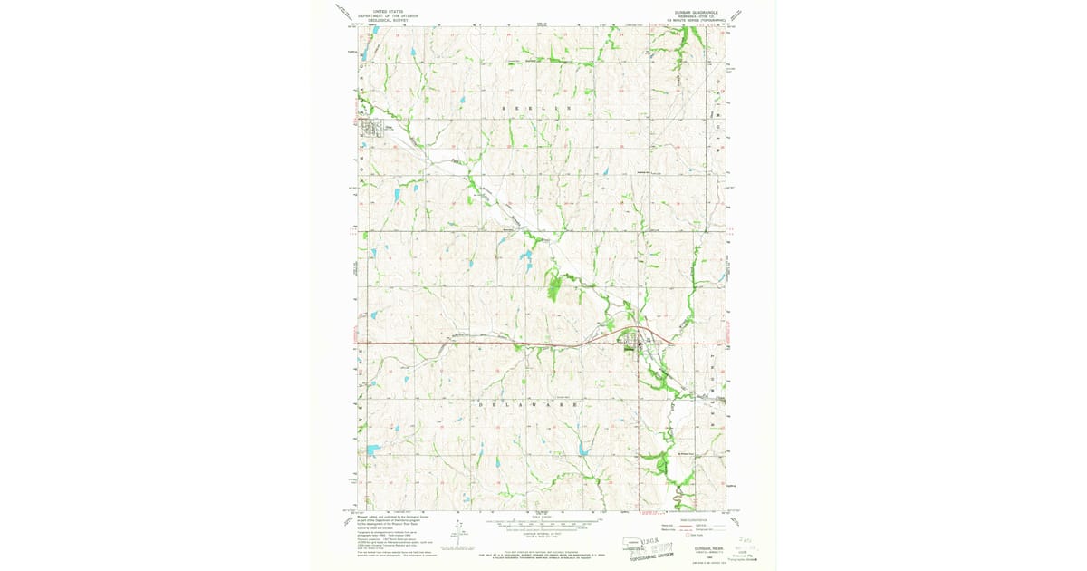 1966 Map of Dunbar, NE — High-Res | Pastmaps