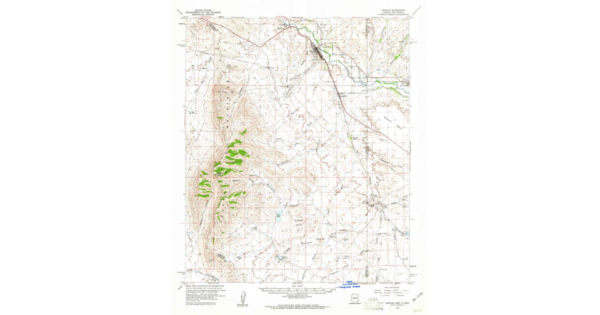 1960 Map of Duncan, AZ — High-Res | Pastmaps