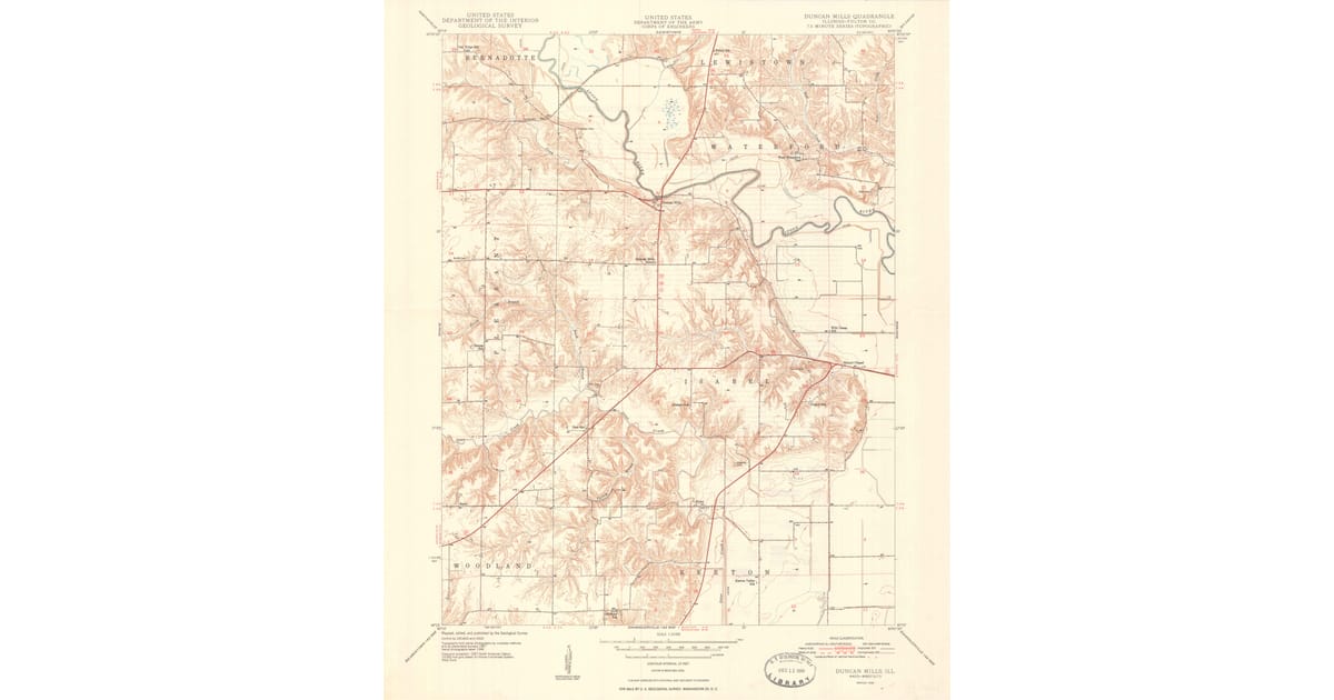 1948 Map of Duncan Mills, Fulton County, IL — High-Res | Pastmaps