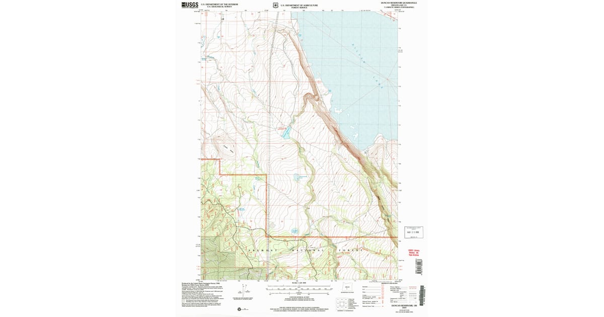 2004 Map of Duncan Reservoir, Lake County, OR — High-Res | Pastmaps