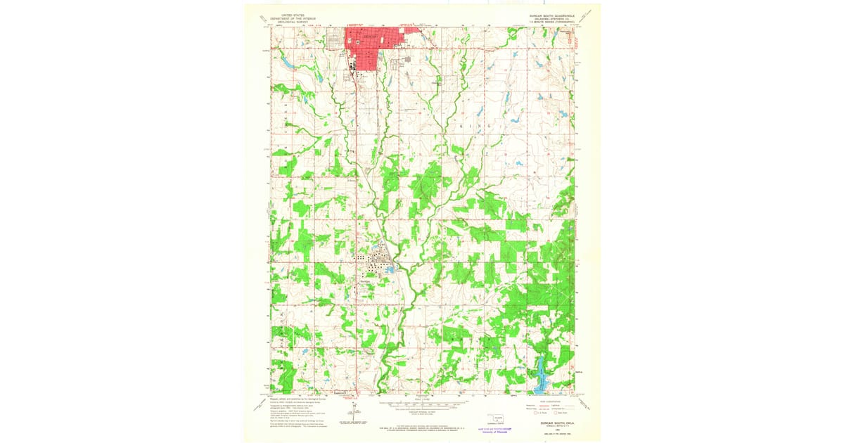 1964 Map of Duncan South, Stephens County, OK — High-Res | Pastmaps