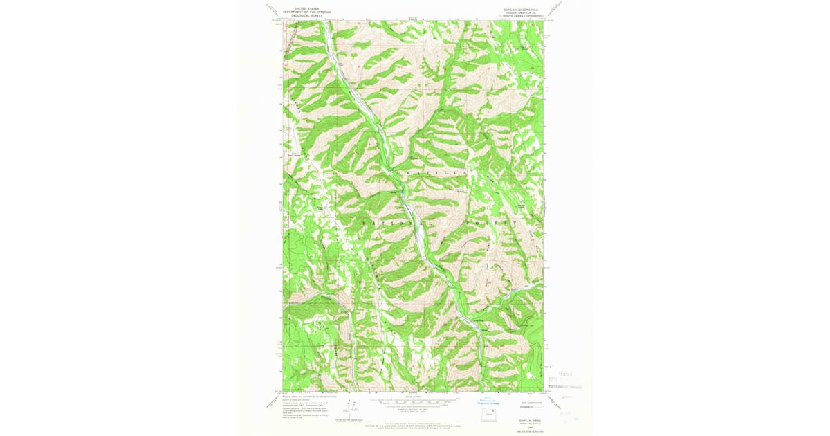 1964 Map of Duncan, Umatilla County, OR — High-Res | Pastmaps