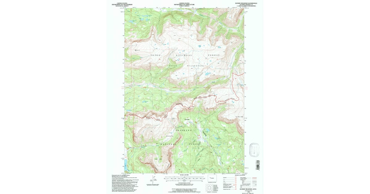 1991 Map of Dundee Meadows, Fremont County, WY — High-Res | Pastmaps