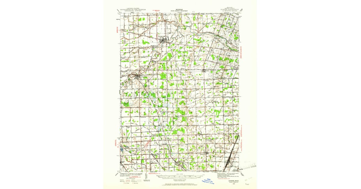 1939 Map of Dundee, MI — High-Res | Pastmaps