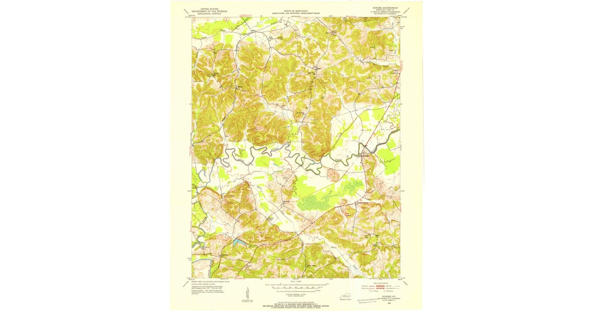 1953 Map of Dundee, Ohio County, KY — High-Res | Pastmaps