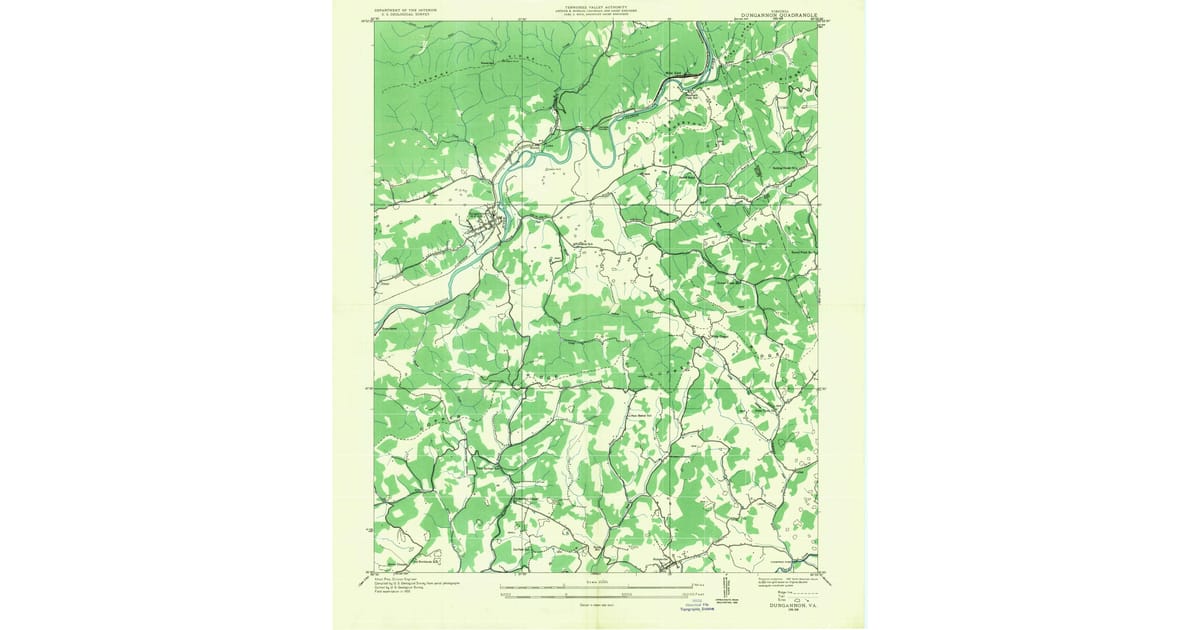 1935 Map of Dungannon, VA — High-Res | Pastmaps