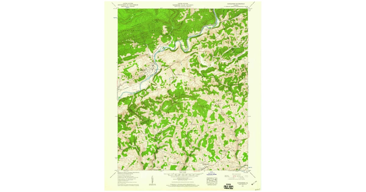 1957 Map of Dungannon, VA — High-Res | Pastmaps