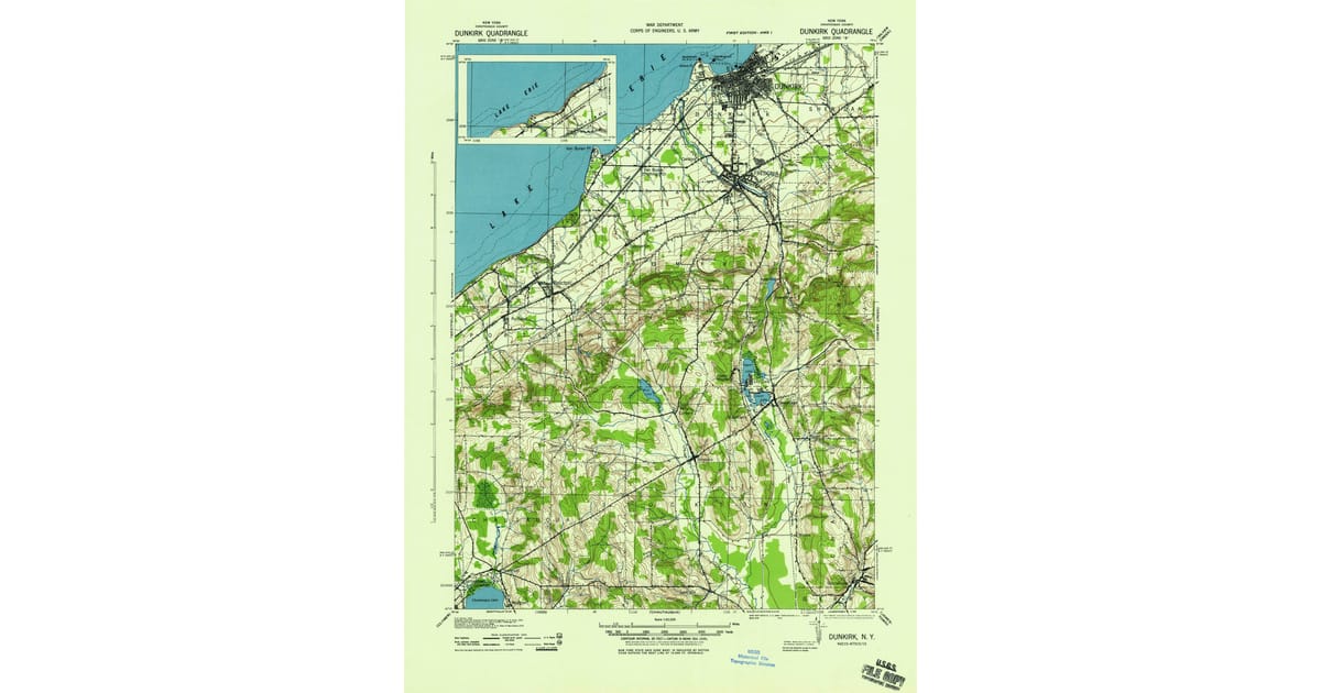 1943 Map of Dunkirk, NY — High-Res | Pastmaps