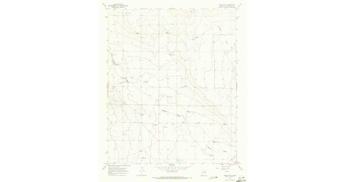 1967 Map of Dunlap NE, De Baca County, NM — High-Res | Pastmaps