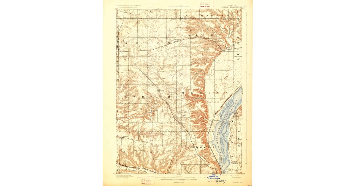 1898 Map of Dunlap, IL — High-Res, 1926 Print | Pastmaps