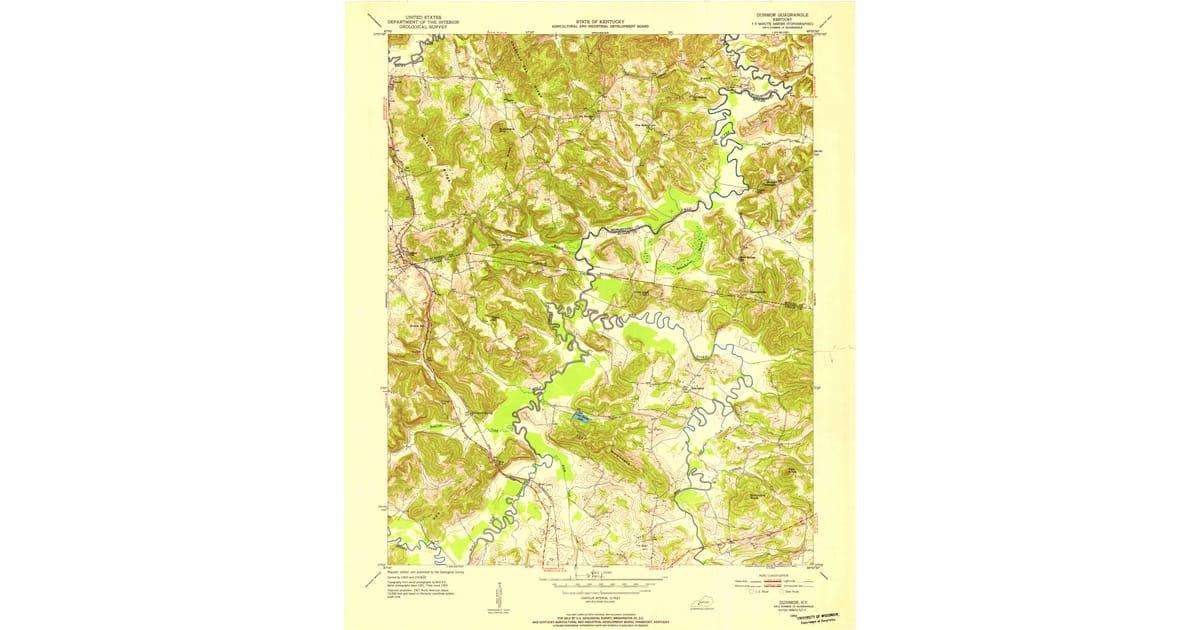 1953 Map of Dunmor, KY — High-Res | Pastmaps