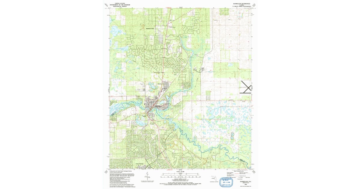 1991 Map of Dunnellon, Rainbow Springs, FL — High-Res | Pastmaps
