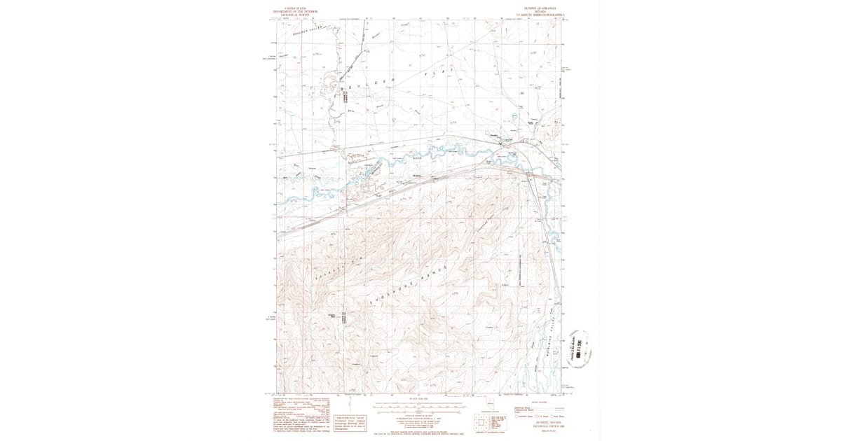 1986 Map of Dunphy, Eureka County, NV — High-Res | Pastmaps