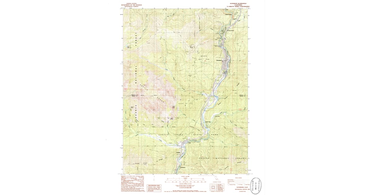 1986 Map of Dunsmuir, CA — High-Res | Pastmaps