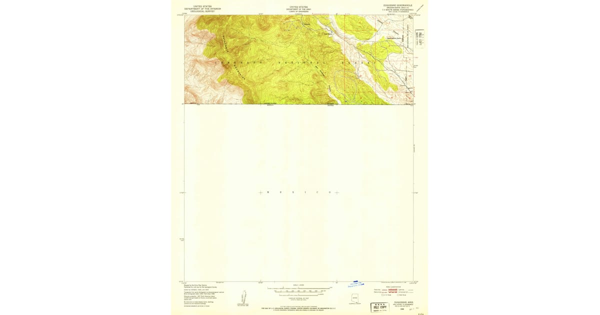 1948 Map of Duquesne, Santa Cruz County, AZ — High-Res | Pastmaps