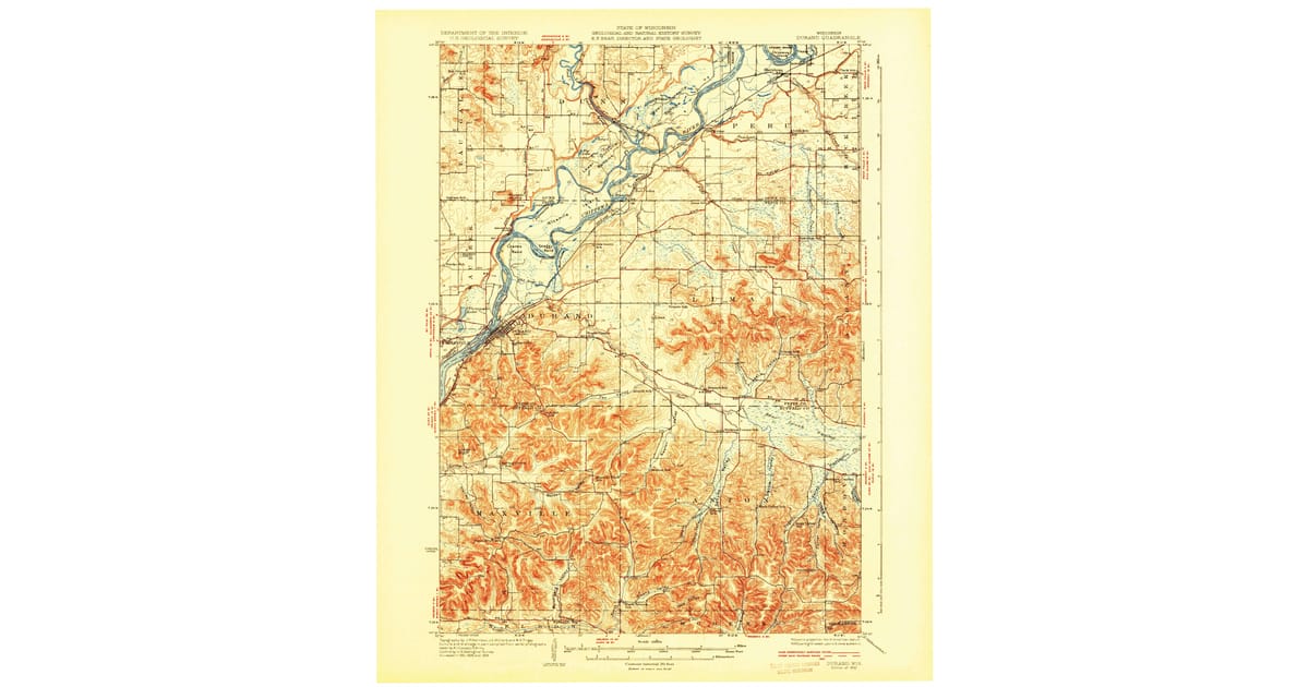 1932 Map of Durand, WI — High-Res, 1932 Print #2 | Pastmaps