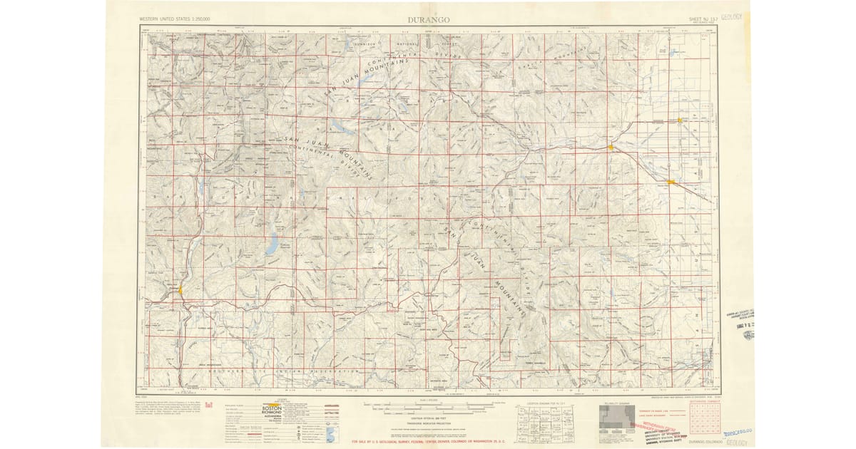 1954 Map of Durango, CO — High-Res | Pastmaps