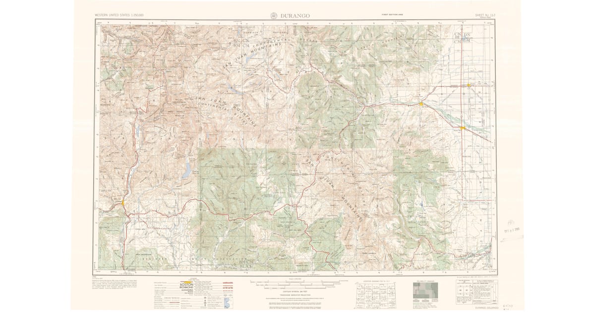 1963 Map of Durango, CO — High-Res | Pastmaps