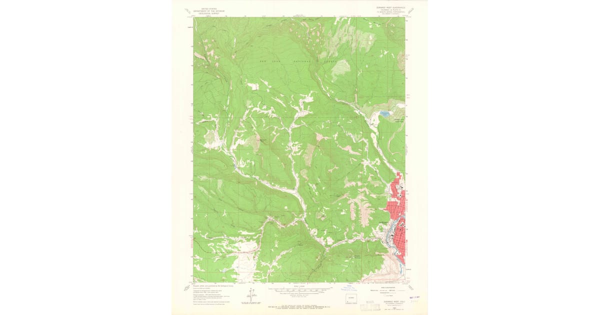 1963 Map of Durango West, La Plata County, CO — High-Res | Pastmaps