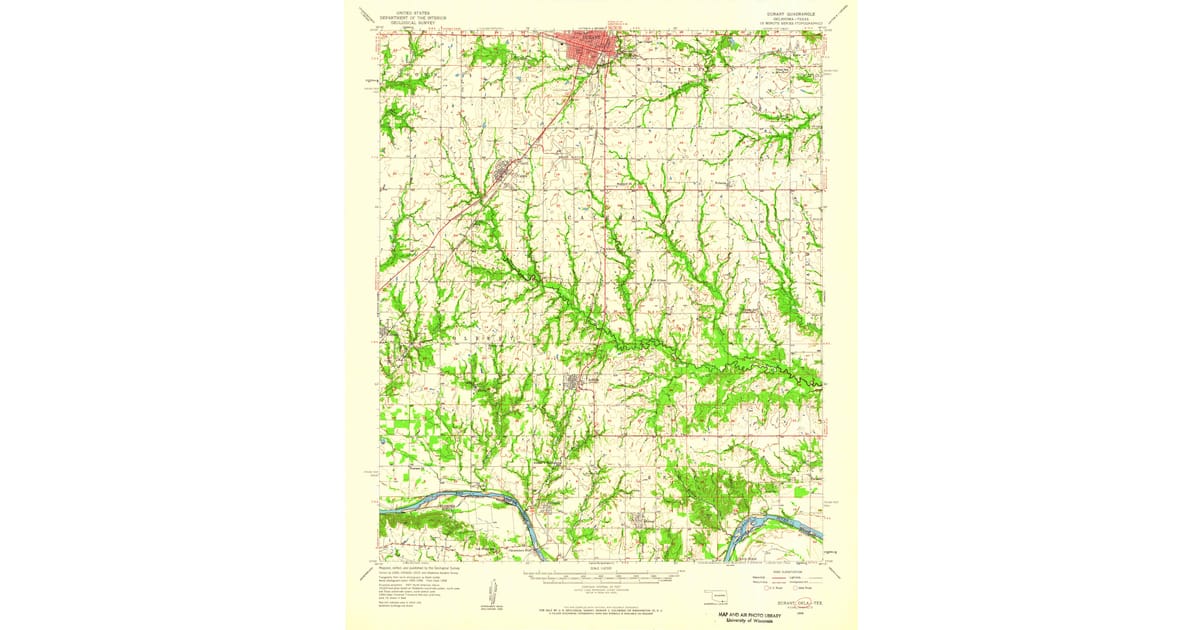 1958 Map of Durant, OK — High-Res | Pastmaps
