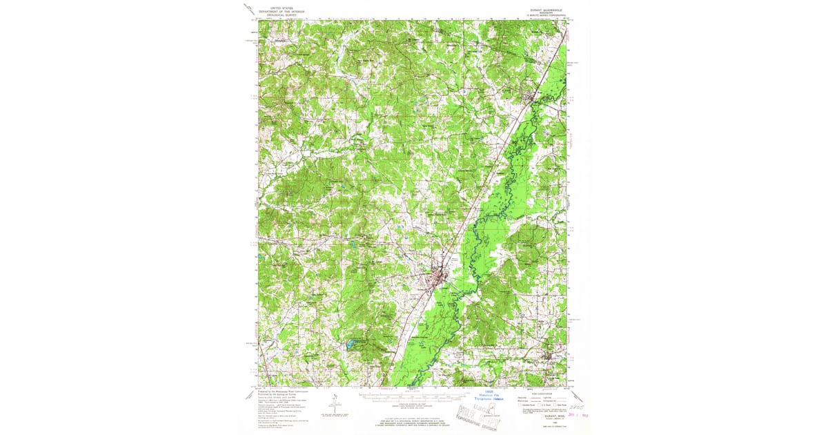 1966 Map of Durant, MS — High-Res | Pastmaps